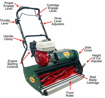 California Trimmer | Catalyst 25 in. Gas Walk Behind Reel Lawn Mower