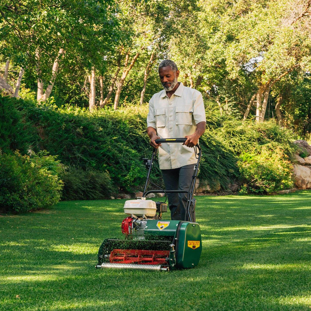 California Trimmer | Catalyst 25 in. Gas Walk Behind Reel Lawn Mower